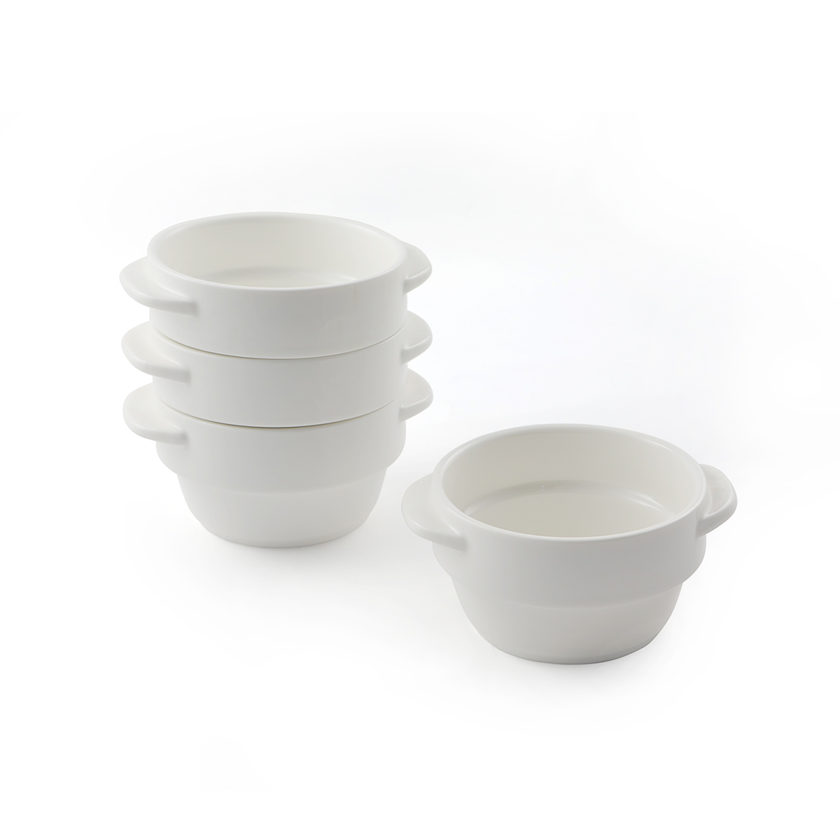 Porceletta Ivory Porcelain Stackable Soup Cup with Handle 4" – Dukkan Khalil